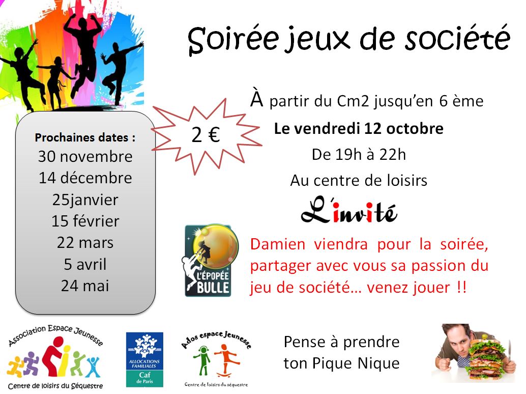 Soirée jeux de société | Association Espace Jeunesse