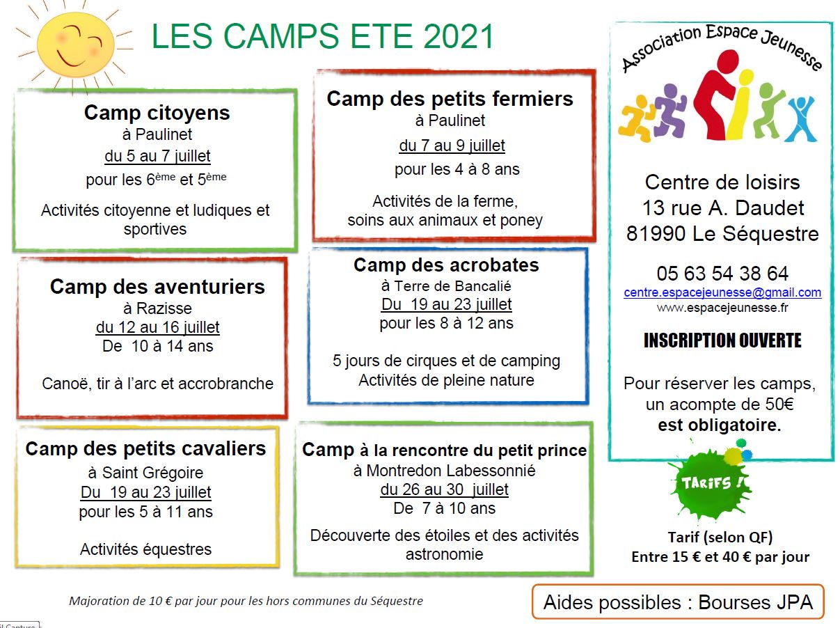 Camps | Association Espace Jeunesse